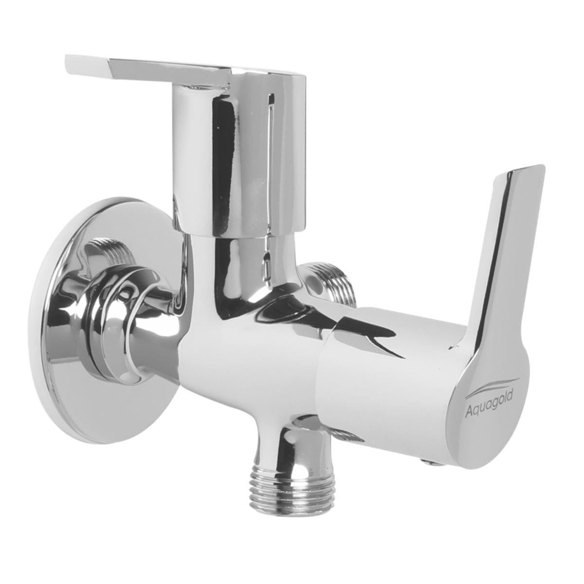 Two Way Angle Valve with Wall Flange - Elegant - Aqua gold